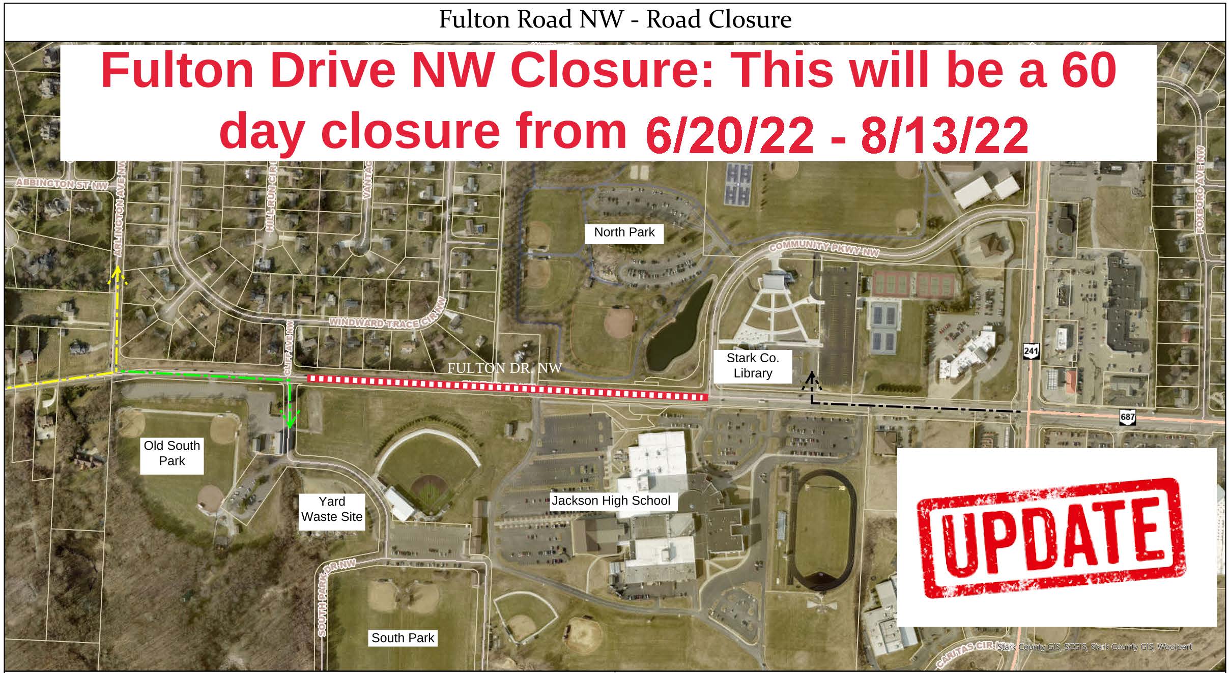 Road Closure: Fulton Drive 6/20/2022 - 8/13/2022 - Jackson Township ...
