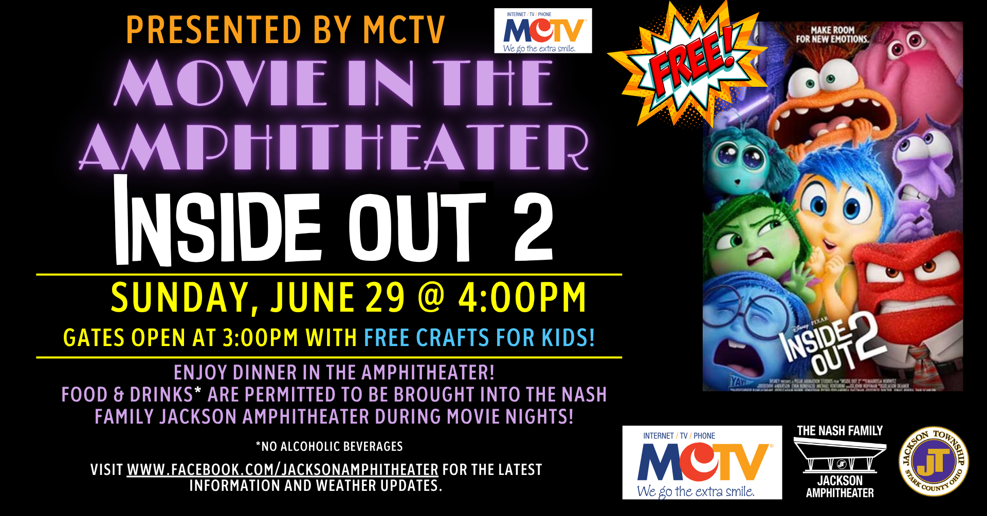 Movie in the Amphitheater, Presented by MCTV - Inside Out 2 [FREE ...